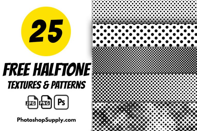[FREE 💎] +35 Halftone Textures, Patterns, Brushes & Action